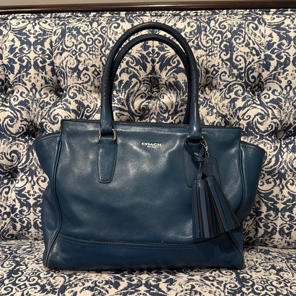 Coach | Bags | Coach Legacy Candace Medium Carryall Blue Leather | Poshmark